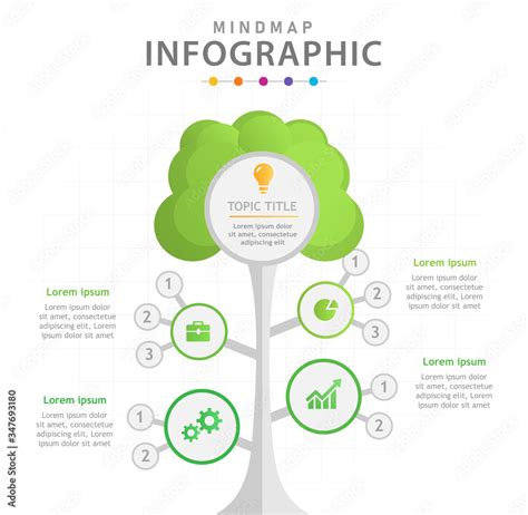 Infographic Template For Business 5 Steps Modern Mindmap Diagram With Tree And Branches