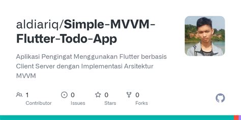 GitHub Aldiariq Simple MVVM Flutter Todo App Aplikasi Pengingat Menggunakan Flutter Berbasis