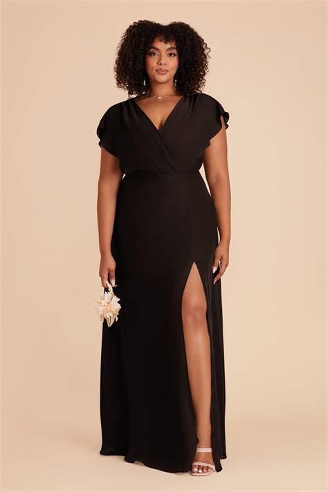 Plus Size Black Bridesmaid Dress With Sleeves