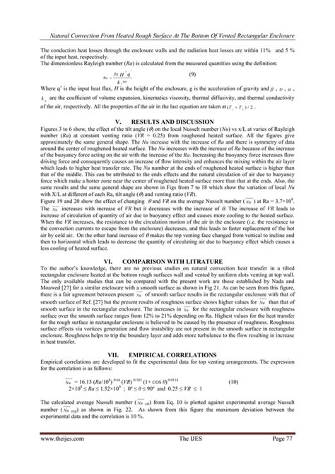 Natural Convection From Heated Rough Surface At The Bottom Of Vented