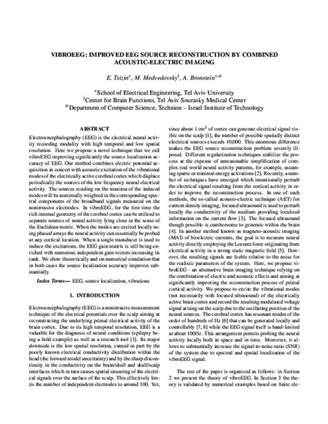 Pdf Vibroeeg Improved Eeg Source Reconstruction By Combined Acoustic