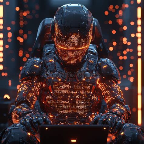 Digital Humanoid Cyber Face Stock Idea For Big Data Or Cyber Security Chat Gpt Notion Stock