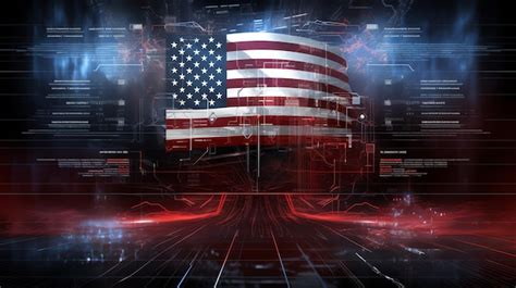 Premium Photo Generative AI Flag Of USA On A Processor CPU Central Processing Unit Or GPU