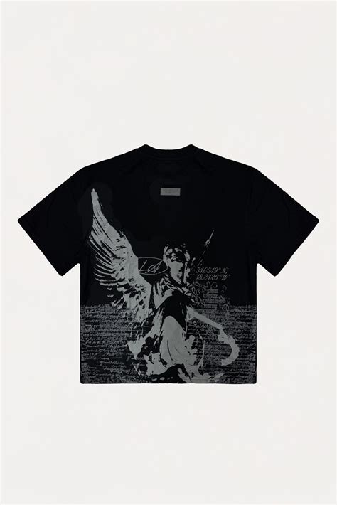 Black Los Angeles Rubber Patch Boxy T Shirt Eighty Eight Brand