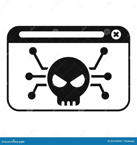 Online Virus Icon Simple Vector Error Malware Stock Vector