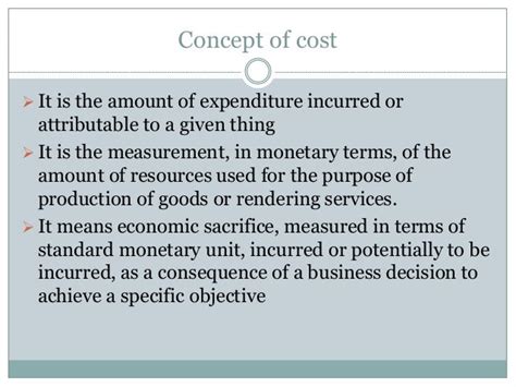 Cost Concepts And Classification