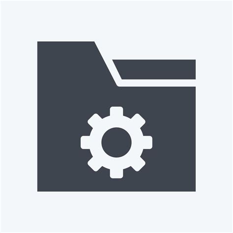 Icon Folder Settings Suitable For User Interface Symbol Glyph Style Simple Design Editable
