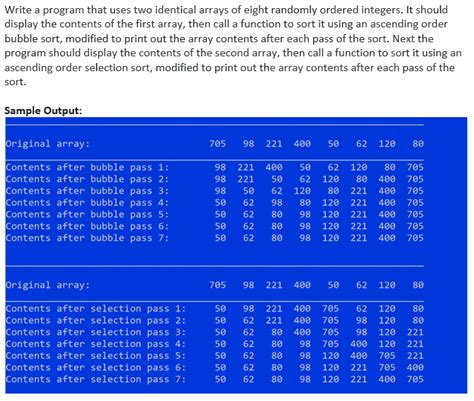 Solved Write A Program That Uses Two Identical Arrays Of