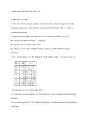 COMPUTER ARCHITECTURE LAB Pdf COMPUTER ARCHITECTURE LAB THEORETICAL PART For This Lab We
