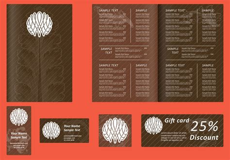 Vector Brown Menu Templates Template Ideas Free Singular With Regard To