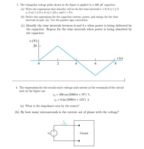 Solved The Triangular Voltage Pulse Shown In The Figure Chegg