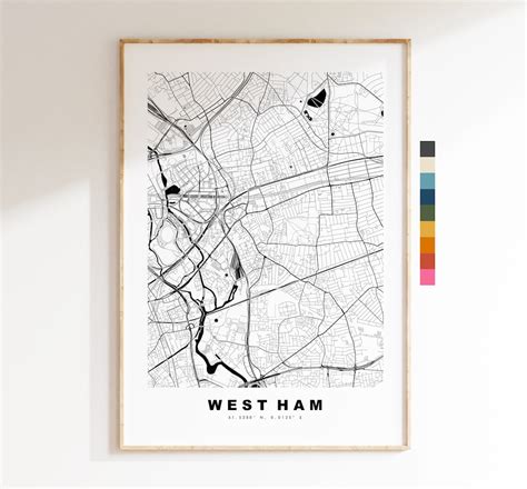 West Ham Map Print Minimalist City Map Poster Map Art London Uk