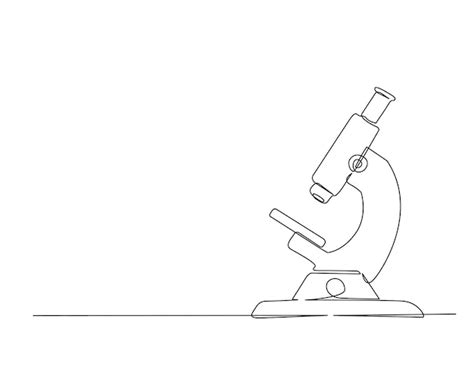 Premium Vector Continuous One Line Drawing Of Microscope Laboratory