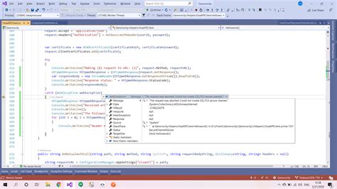 The Request Was Aborted Could Not Create Ssltls Visa Developer Community