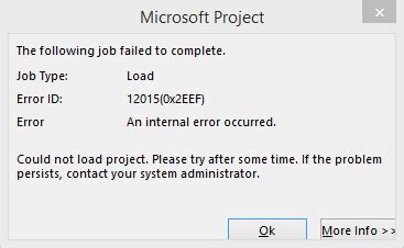 Project Professional Error