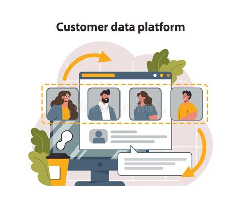 Digital Marketing Customer Data Platform Or Cdp Stock Vector