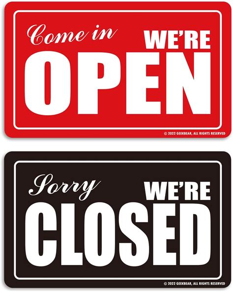 Geekbear Open Closed Sign For Business Acrylic Double Sided 98 X 5