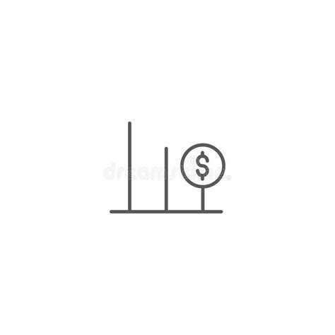 Dollar Decrease Rate Vector Icon Symbol Isolated On White Background