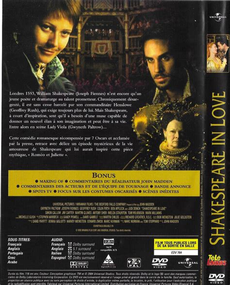 Shakespeare Amoureux Joseph Fiennes Shakespeare In Love 1998