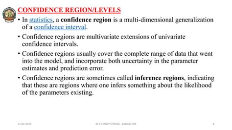 statistical parameters estimation confidence region pptx