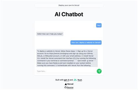 Nuxt Ai Chatbot Vercel