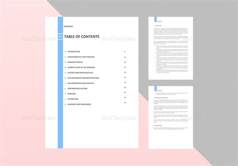 Gap Analysis Template In Word Google Docs Apple Pages