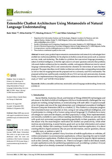 Pdf Extensible Chatbot Architecture Using Metamodels Of Natural