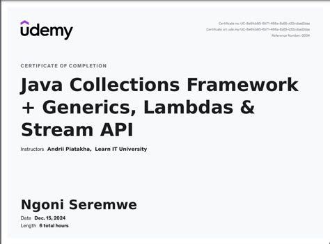 Ngoni Seremwe On Linkedin Javaprogramming Collectionsframework