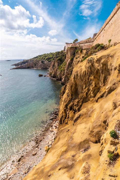 Premium Photo Cliff And Wall Of The Castle Of The City Of Ibiza