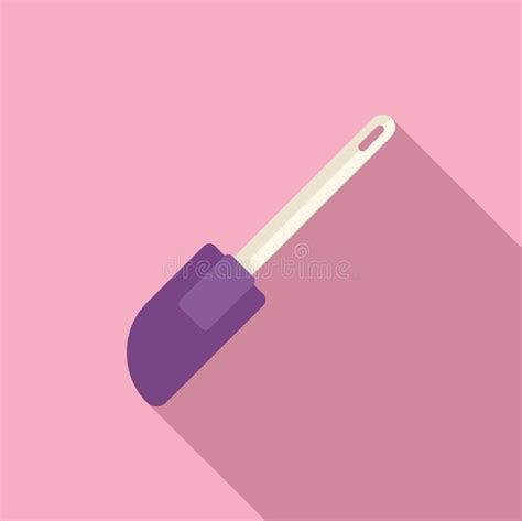 Small Handle Spatula Icon Flat Vector Shape Element Stock Illustration