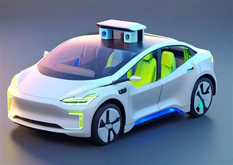 Autonomous Electric Vehicle With Lidar Sensor Futuristic Self Driving Car Technology Ai