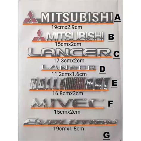 Mitsubishi Mivec Ralli Art Lancer Evolution 3d Abs Car Letter Rear