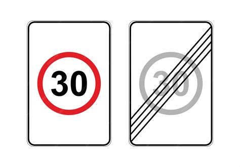 Premium Vector Traffic Rules Signs Speed Limit Speed Limit 30 On