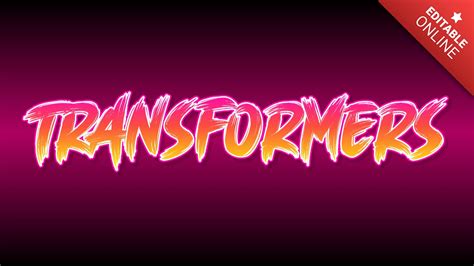 Transformers Pink And Yellow Text Effect Generator