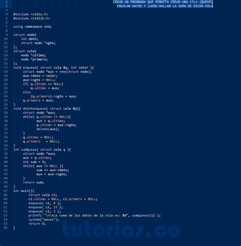 Colas Turbo C Suma Datos De Una Cola
