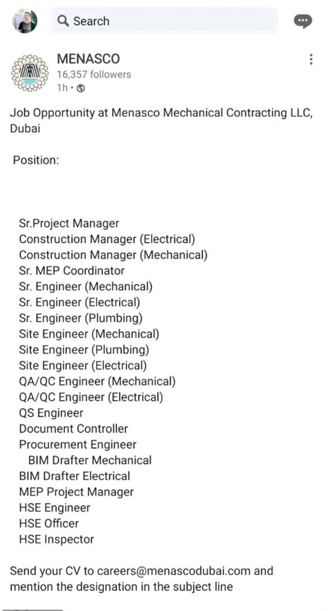 Faizan Mulla On Linkedin Open Positions For Dubai Uae