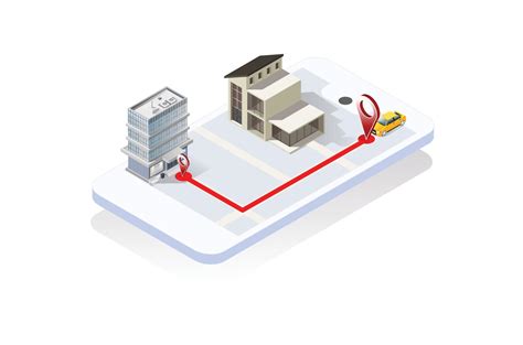 Modern Technology Gps Navigation App Concept In Isometric Vector