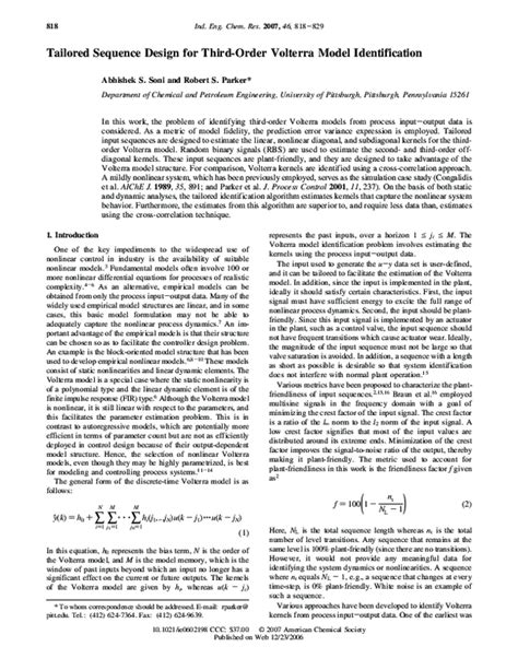 pdf tailored sequence design for third order volterra model