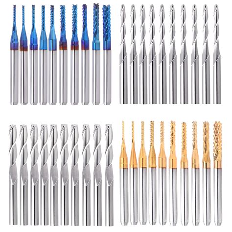 Snapklik Com 40Pcs End Mills CNC Router Bits Set 1 8 Shank Mcwdoit CNC Machine Cutting