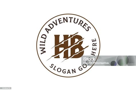 스크래치 효과와 원형 씰 브라운 Hb 편지 템플릿 로고 디자인 갈고리 발톱에 대한 스톡 벡터 아트 및 기타 이미지 갈고리 발톱 갈색 더러운 Istock