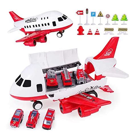 Cjc Airplane Car Toy Set Educational Vehicles Fire Fighting Car Set 6