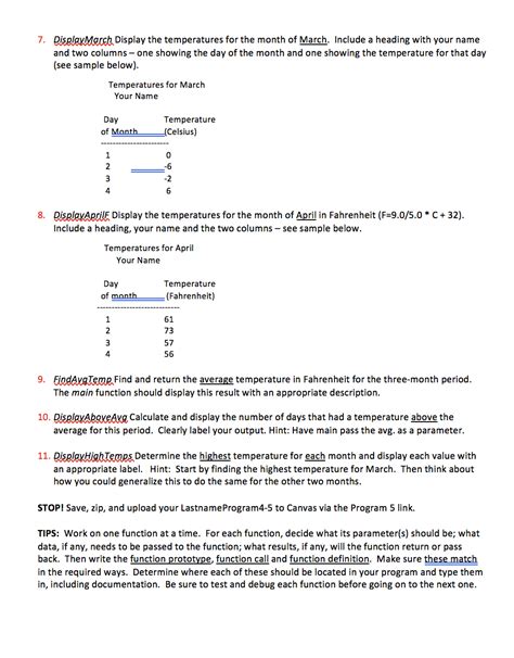 Solved Cs2010 Program 4 And 5 Temperature Data Program 4 Part