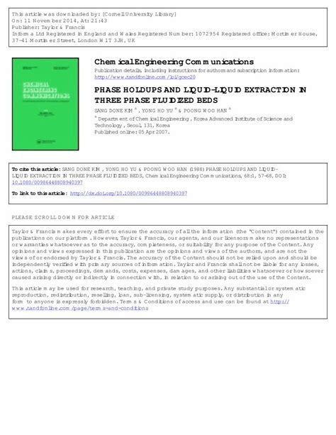 Pdf Phase Holdups And Liquid Liquid Extraction In Three Phase Fluidized Beds Dokumen Tips