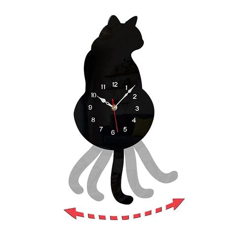 Black Cat Pendulum Wall Clockcat Clockcat Clock With Moving Tailcat Black Cat Pendulum Wall Clockcat Clockcat Clock With Moving Tailcat