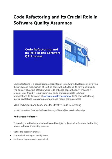 Ppt Code Refactoring And Its Crucial Role In Software Quality
