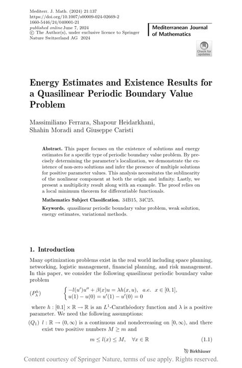 Energy Estimates And Existence Results For A Quasilinear Periodic Boundary Value Problem