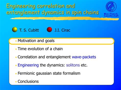 Ppt Engineering Correlation And Entanglement Dynamics In Spin Chains Powerpoint Presentation