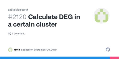 Calculate Deg In A Certain Cluster · Issue 2120 · Satijalabseurat · Github