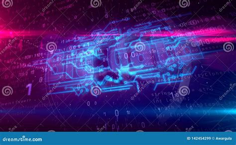 Big Data Concept Hologram 3d Illustration Stock Illustration