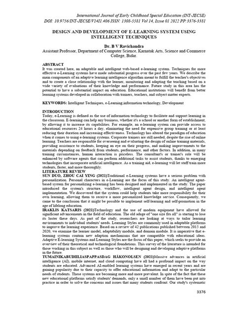 Design And Development Of E Learning Using Intelligent Techniques Pdf